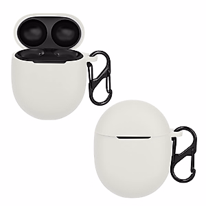 kwmobile Case Compatible with Google Pixel Buds Pro Case - Silicone Cover Holder for Earbuds - White