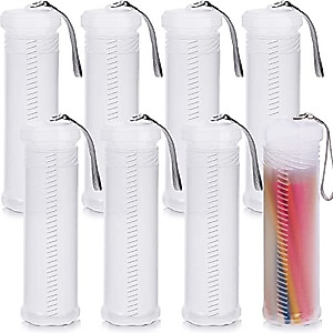 8 PCS Extendable Plastic Paint Brush Case Clear Long Paint Brush Holder Tube Storage Paintbrush Organizer Pencil Container Dustproof Watercolor Pen Container for Drawing Tools Makeup Artist Travel