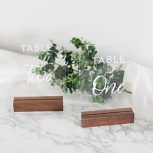 10 Pack Clear Acrylic Sign for Table Numbers, 5x7 Inch Acrylic Sign Blanks Acrylic Sheets 1/8 inch Thick, Use for DIY Table Numbers Wedding Table Signs Display Stand Signs for Wedding Party Events