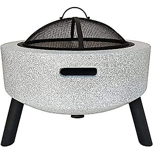 LEAYAN Garden Fire Pit Portable Grill Barbecue Rack Outdoor Fire Pits Fire Bowl, Magnesia Barbecue Grill, for Outdoor Garden Fire Pit Heating/Barbecuing, Garden Terrace for Camping Backyard, White