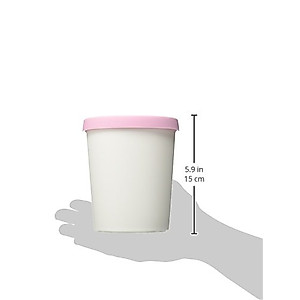 Tovolo Stackable Sweet Treat Ice Cream Tub Food Tight-Fitting Silicone Lid Freezer Storage Container for Sorbet & Gelato, BPA-Free & Dishwasher-Safe, 1-Quart, Pink