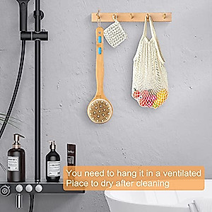 Shower Brush for Body, Coolbird Back Scrubber for Shower Brush with Soft and Stiff Bristles, Bath Dual-Sided Long Handle, Solid Wood Frame & Boar Hair Exfoliating Brush for Wet Brush Dry Brush