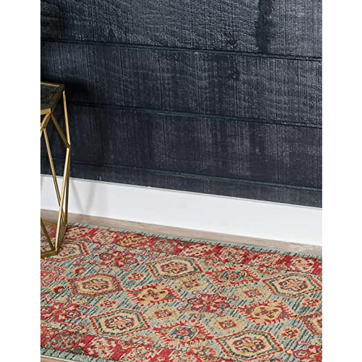 Unique Loom Sahand Collection Area Rug - Alexander (2' 7" x 13' 1" Runner, Light Blue/Light Brown)