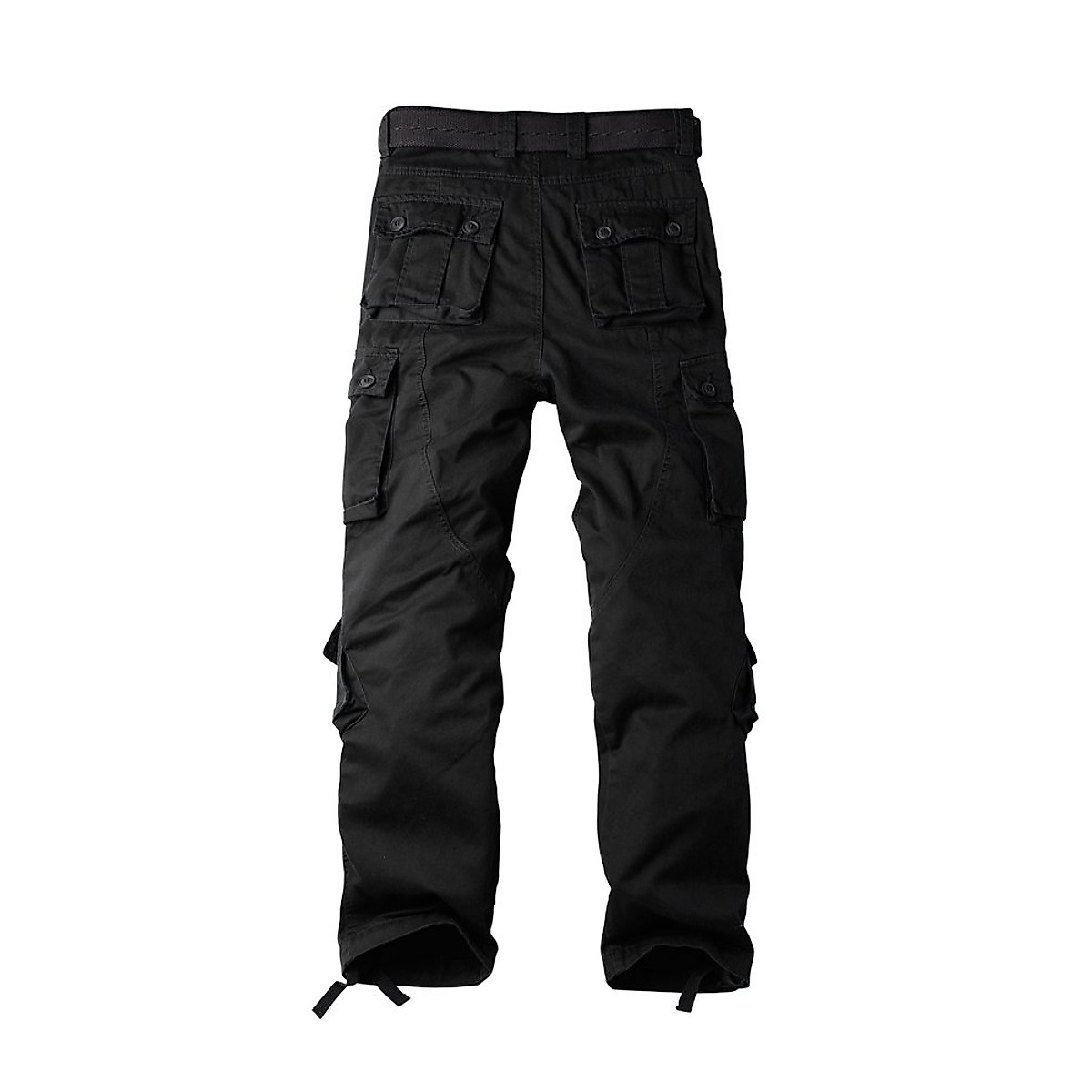 OCHENTA Men's Cotton Casual Cargo Work Military Tactical Combat Army Pants with 8 Pockets Black 29