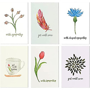 Best Paper Greetings 48-Pack of Bulk Sympathy and Get Well Cards Assortment Box with Envelopes with 12 Floral Designs, Blank On The Inside for Family, Friends, Coworkers (4x6 Inches)