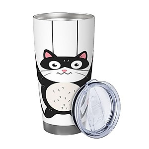 AYCZN Cat Claw 20 OZ Tumbler Stainless Steel Travel Coffee Mug, Funny Kitten Insulated Water Bottle with Lid and 2 StrawsLeakproof Thermal Cup