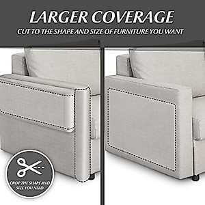 OIFIO Cat Couch Protector, Double Sided Clear Anti-Scratch Cat Deterrent Training Tape, 8 Pack larack Large Size and Pre Cut cat Furniture Protector for Your Home Protection, No pins,Residue Free