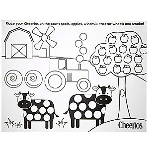 SCS Direct Cheerios Tear-Off Kids Activity Placemats 30 Pack (10 Designs)- Educational Disposable Table Place Mats (13" x 10.5") - Use with Cheerios for Even More Fun!