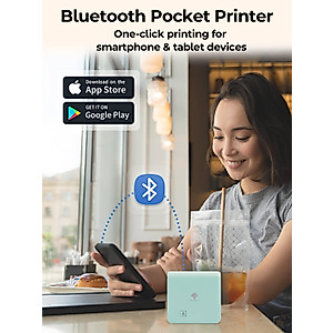 Phomemo M02Pro 300DPI Mini Pocket Printer - Bluetooth Thermal Printer, 15/25/50mm Label Maker, Compatible with iOS & Android, Wireless Photo Printer for Phone,Journal, Fun Gift, Work List -Green