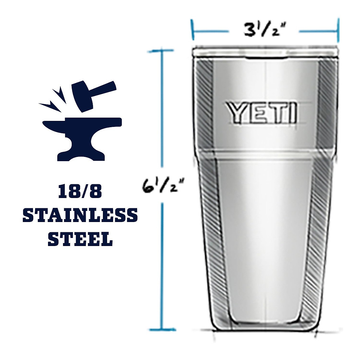 YETI Rambler Stackable Pint, Vacuum Insulated, Stainless Steel with MagSlider Lid, Camp Green