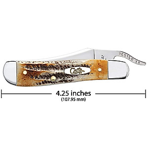 Case WR XX Pocket Knife Burnt 6.5 Bonestag Russlock Item #65303 - (6.51953L SS) - Length Closed: 4 1/4 Inches