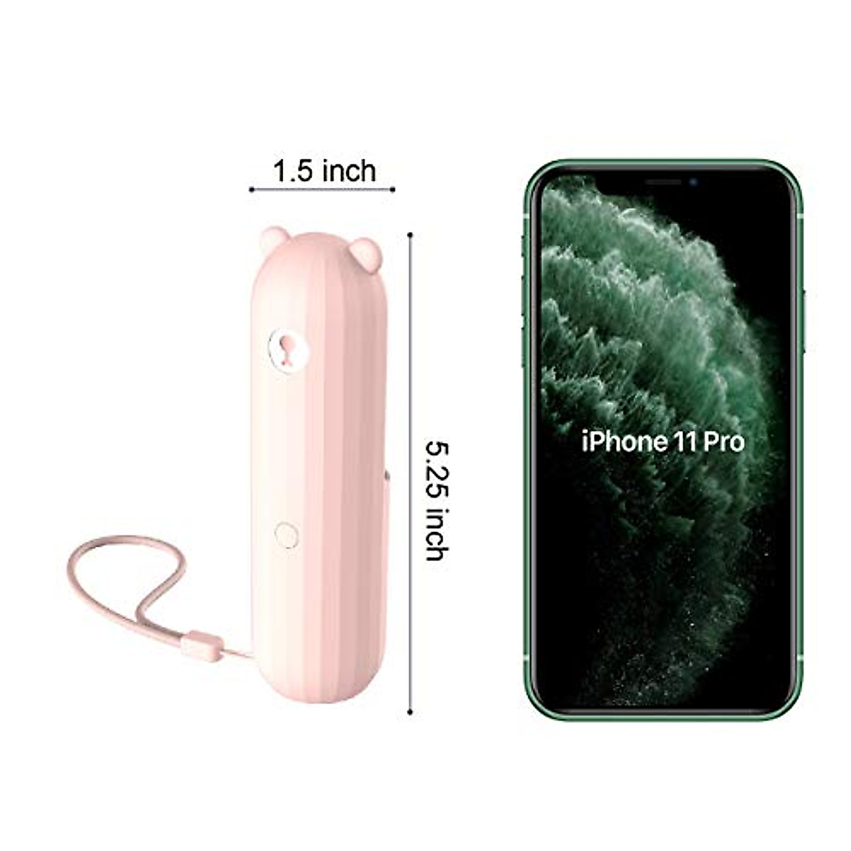 HOPEME Portable Fan, Mini Handheld Fan with 2500mAh Rechargeable Battery, USB Personal Pocket Fan 2 Speed Setting Small Folding Electric Fan for Camping and Outdoor (Pink)