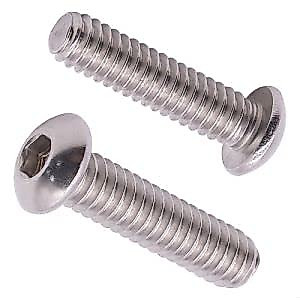 10-32 x 1/2" (50 PCS) Button Head Socket Cap Screws, Stainless Steel 304 (18-8), Full Thread, Fine Thread UNF, ASME/ANSI B18.3-11