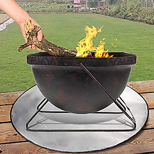 Fire Pit Mat 24'', 4-Layer Fireproof Mat, Deck Protector, Fire Pit Accessories, Burn Barrel, Under Grill Mat, BBQ Mat, Patio Shield, Fire Retardant Base Pad for Outdoors