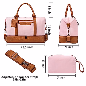 Travel Duffle Bag With Shoe Compartment for Women Weekende Bag,Large Capacity Overnight for Girls