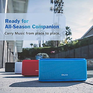 DOSS SoundBox Loudspeakers with Built-in Amplifiers, 12W HD Sound, 20H Playtime, Touch Control, Portable Speaker with Waterproof Bag for Outdoor