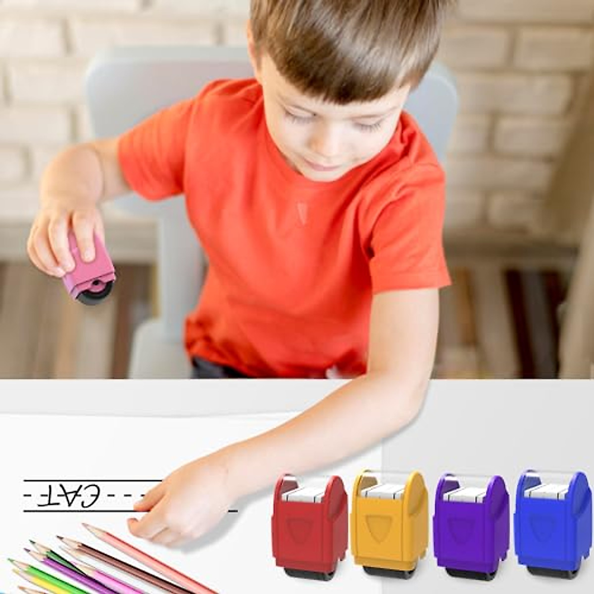 Handwriting Lines Stamp Roller dashed handwriting lines practice roller stamp Self-Inking Line Roller Stamps for teachers and kids d Practice legi liner legiliners for handwriting