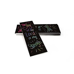 The Joy of the Lord is My Strength, Bulk Pack of 25 Christian Bookmarks for Kids, Childrens Bible Verse Book Markers, Sunday School Prizes with Memory Verses, Scripture Gifts for Kids & Youth