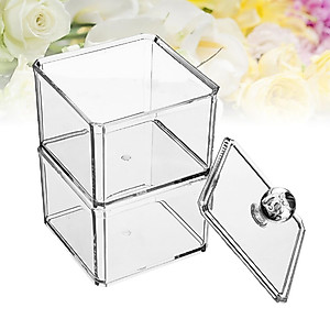 Anneome Makeup Storage Organizer Box 1 PC Double Container Transparency Layers Storage Acrylic Food Organizer Cover Tea Sorting Kitchen Bag with Clear Organizer Box