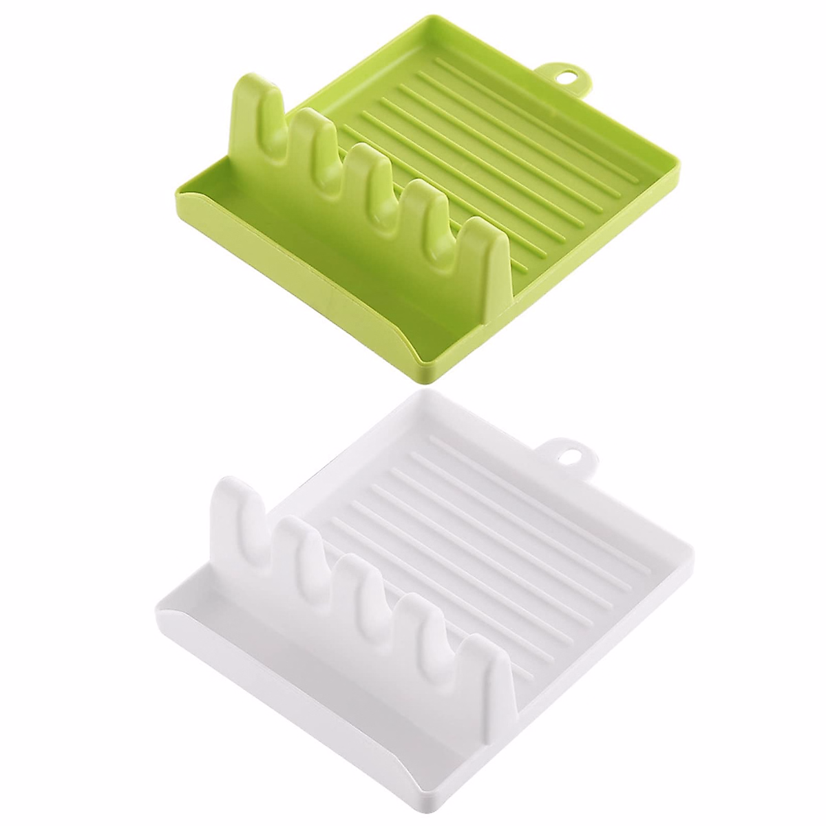 Spoon rest with lid holder,Utensil Rest for Stove Top,Spatula/Ladle/Spoon Rest with Drip Pad & Pot Lid Holder Stand for Kitchen, Multifunction-2 pack-by So Nice