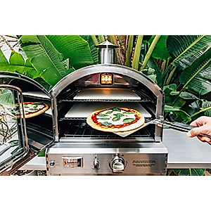Summerset 'The Oven' Outdoor Freestanding Large Capacity Gas Oven with Pizza Stone, Smoker Box and Mobile Cart, 304 Stainless Steel Construction, Natural Gas