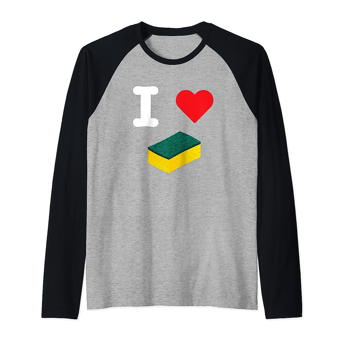 I Love Dish Sponges Kitchen Cleaning Tools Food Wash Utensil Raglan Baseball Tee
