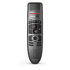 Philips SpeechMike Premium Touch USB Dictation Microphone for Crystal Clear Recording and Best Voice Recognition, Barcode Scanner, Sensory Control Panel and Press Buttons, Charcoal Grey SMP3800