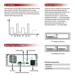 Programmable DC Power Supply, IT6863A, Dual Range Single Output 0-72V/1.5A 108W