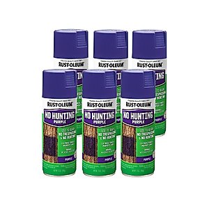 Rust-Oleum 270970-6PK Specialty No Hunting Purple Spray Paint, 12 oz, 6 Pack