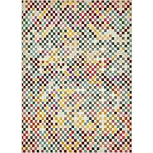 Unique Loom Chromatic Collection Modern Geometric & Vibrant Abstract Area Rug for Any Home Décor, 9 ft x 12 ft, Multi/Beige