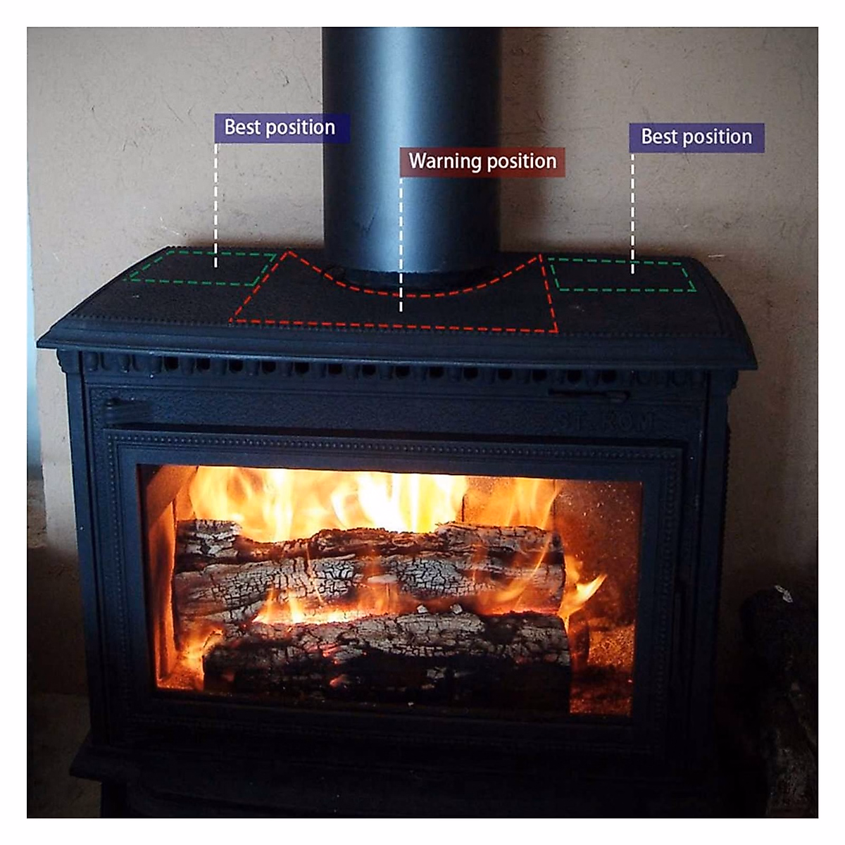 Black Fireplace 12 Heat Powered Stove Fan Log Wood Burner Eco Quiet Fan Winter Home Efficient Heat Distribution