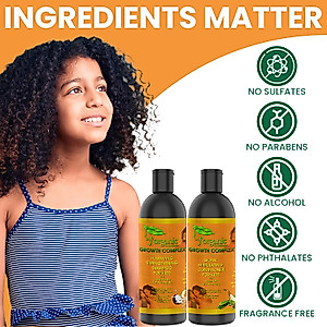 J'Organic Solutions Kids shampoo & Conditioner Hydrating and Strengthening- with Biotin- Phthalates-Free, No Sulfate, Paraben-free Baby And Toddler Shampoo and Conditioner (2x 8oz)