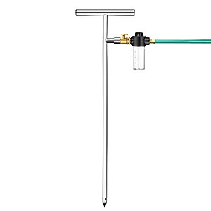 Root Feeder Deep Root Watering Tool with Fertilizer Dispenser Tree Watering Spike Watering Wand Irrigation System,for Plants Trees Bushes Shrubs Made of Stainless Steel with Shut Off Valve T Handle