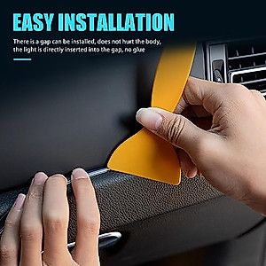 Jawmoy 1 PC Low Energy Consumption Electroluminescent Wire, USB Auto Neon Light Strip, EL Wire Interior Car Led Strip Lights, Car Ambient Lighting Kits, for Most Vehicles (Red)