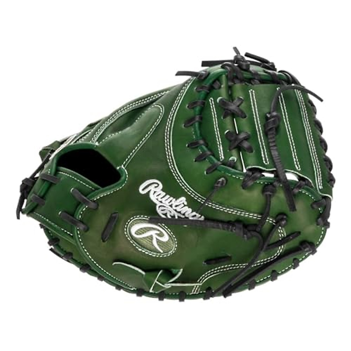 Rawlings | Heart of The Hide Baseball Catcher's Mitt | Right Hand Throw | 34" - 1 Pc. Solid Web | Military Green