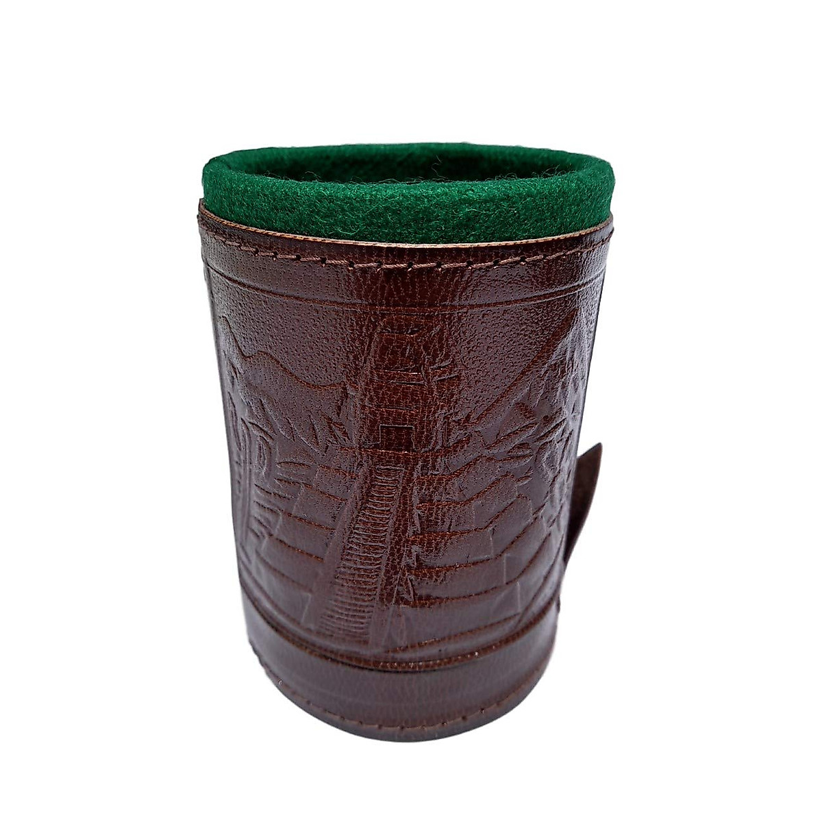 Cup Poker dice Game Set with Cup Leather Lined (cubilete)…Brown