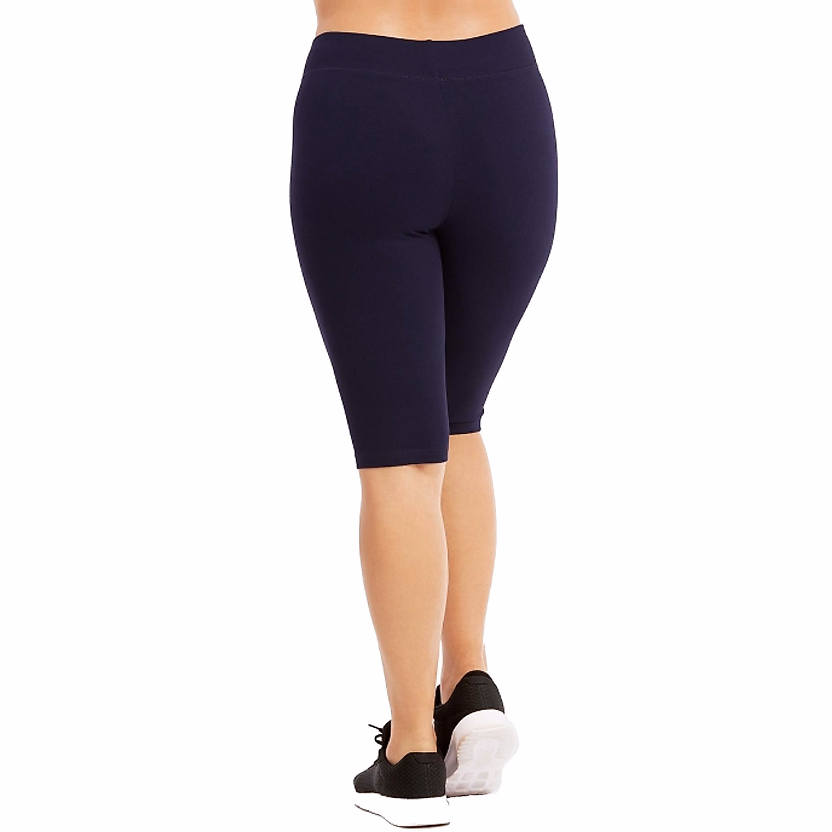 Popular Womens Bike Shorts Plus Size - Cotton Biker Shorts. Bermuda Long Shorts for Women. Gym, Workout, Yoga Black 2X