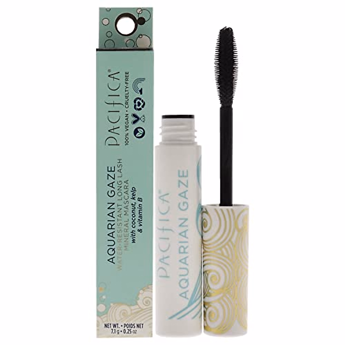 Pacifica Aquarian Gaze Water-Resistant Long Lash Mineral Mascara - Abyss Mascara Women 0.25 oz