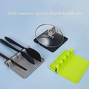 TEELOR Silicone Utensil Holder with Drip Pad, Heat Resistant, BPA Free Utensil Holder and Spoon Holder for Kitchen Counter, Kitchen Utensil Holder for Spoon, Long Handle, Tongs, Etc. (Black)