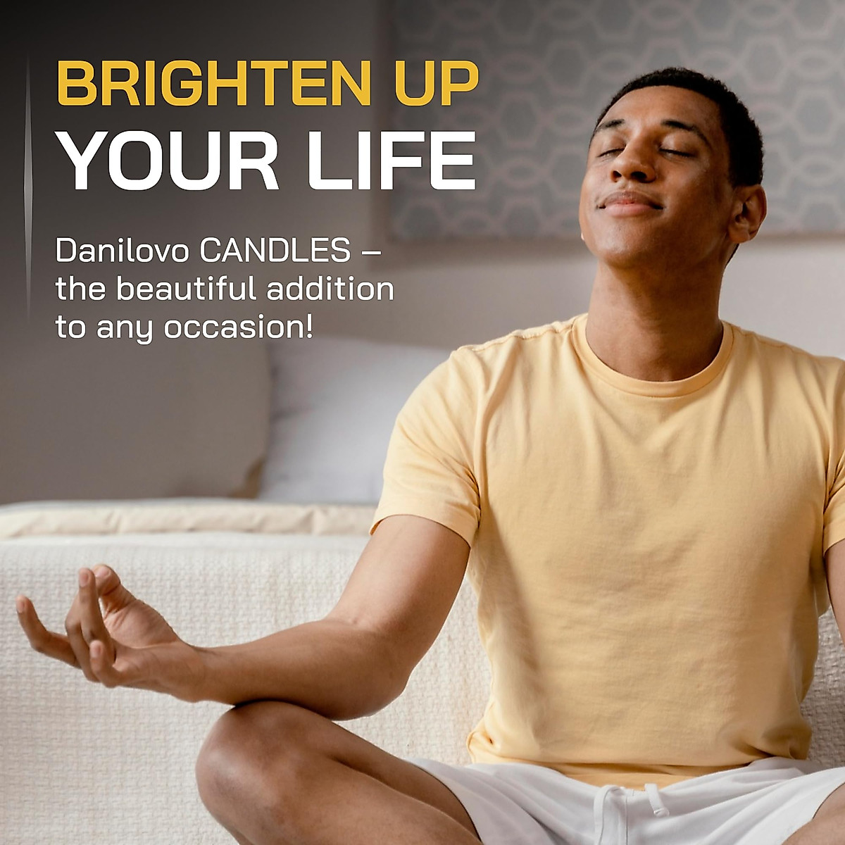 Danilovo Pure Beeswax Candles - No-Drip, Smoke-Less, Tall, Thin Taper Candles – Decorative Candles for Church Prayer, Decor or Birthday Candles – Honey Scented Candles – 7.3”x0.24” (Yellow, 50pcs)