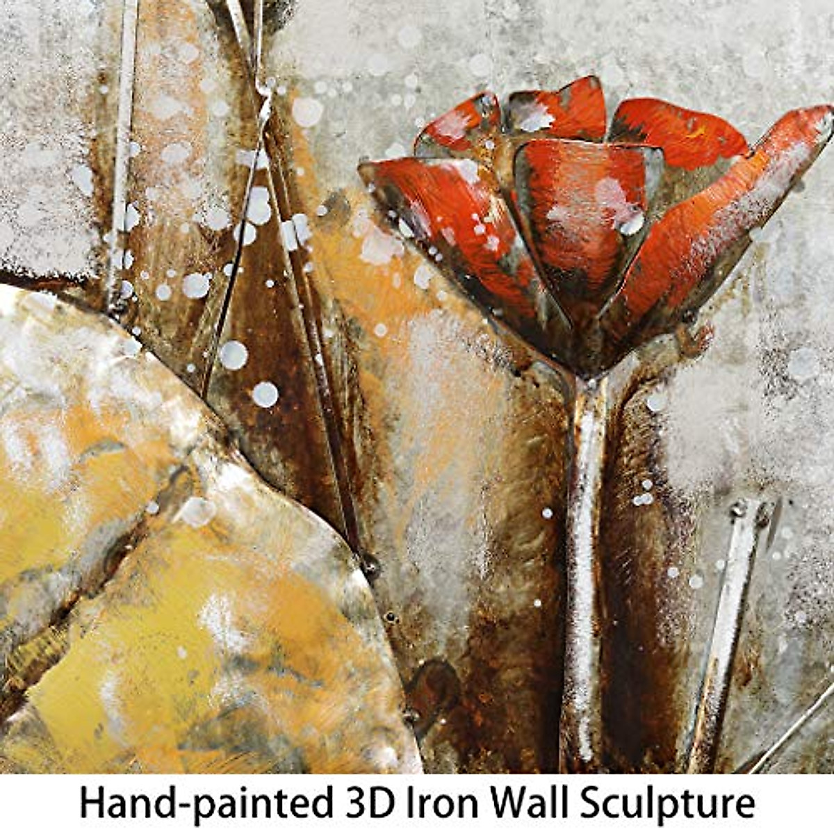 Empire Art Direct "Water Lilly Pads 1" Mixed Media Hand Painted Iron Wall Sculpture by Primo