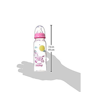 Nuby Printed Non Drip Standard Bottle, Colors May Vary, 2 Count