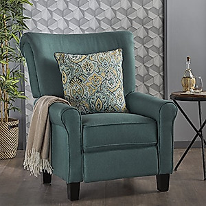 GDFStudio Thelma Traditional Fabric Recliner (Dark Teal)