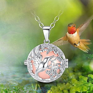 AEONSLOVE Angel Chime Caller Bola Harmony Ball Necklace for Pregnancy Gifts, Necklace Hummingbird Gifts for Maternity Women Mom to be Jewelry