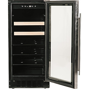Azure-A115BEV-S-15" Beverage Center with Stainless Trim Glass Door