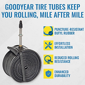 Goodyear 48mm Presta Valve Tube - 29 Inch Butyl Rubber - Durable Mountain Bicycle Tire Tube for Cycling - 29 x 2.1/2.4