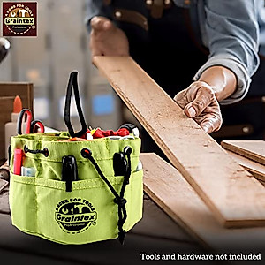 Graintex GB2893 Grab Bag Lime Green Color Rip-stop Canvas 18 Pockets Drawstring Closure