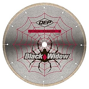 QEP 10" Black Widow Premium-Grade, Thin Rim Diamond Blade for Wet Cutting of Porcelain, Ceramic, Granite and Marble Tile
