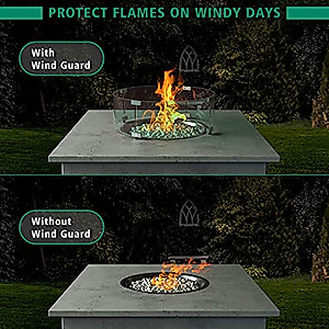 Fire Pit Wind Guard Round, Fire Pit Round Glass Wind Guard, Fire Table Wind Guard Round, Fire Pit Shield Round 23" x 6", by GFGRGD