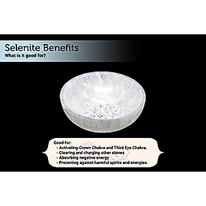 Soul Sticks Selenite Crystal Bowls for Smudging, Healing, Recharging Crystals | Pure Selenite Smudge Bowl & Crystal Charging Station Ethically Sourced in Morocco (5 Inch (Pack of 1))